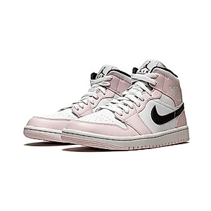 Nike Jordan Womens WMNS Air Jordan 1 Mid BQ6472 500 Barely Rose, Light Violet/Black-white, Size 7W