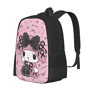 DIEZ Cartoon Backpack Melody Characters Print Backpack Cute Backpack Lightweight Backpack For School Travel Elementary School Bag Kawaii Melody