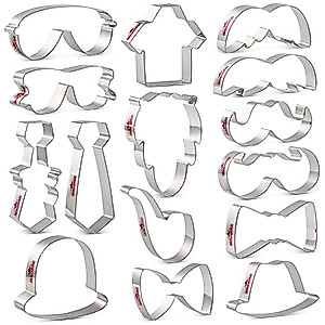 KENIAO Father's Day Cookie Cutter Set, 15 Pcs, Stainless Steel
