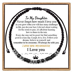 JoycuFF Daughter Gift from Mom Bracelets for Women I Love You Morse Code Bracelet Inspirational Bracelets for Daughter Birthday Christmas Mothers Day Friendship Anniversary Present