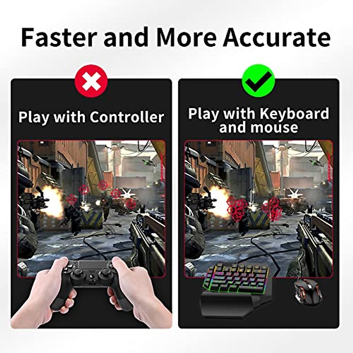 Keyword and Mouse Adapter for Nintendo Switch/Xbox One/PS4/PS3, AIMVICE Keyboard Adapter & Xbox Keyboard Adapter, Perfect for Games Consoles for FPS, TPS and RTS [2023 Upgrade Version]