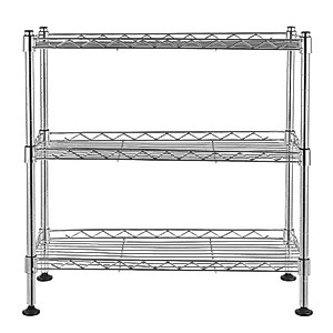 MAXCBD 3 Tier Adjustable Storage Shelving Unit Metal Organizer Wire Rack Shelf 17.72" H