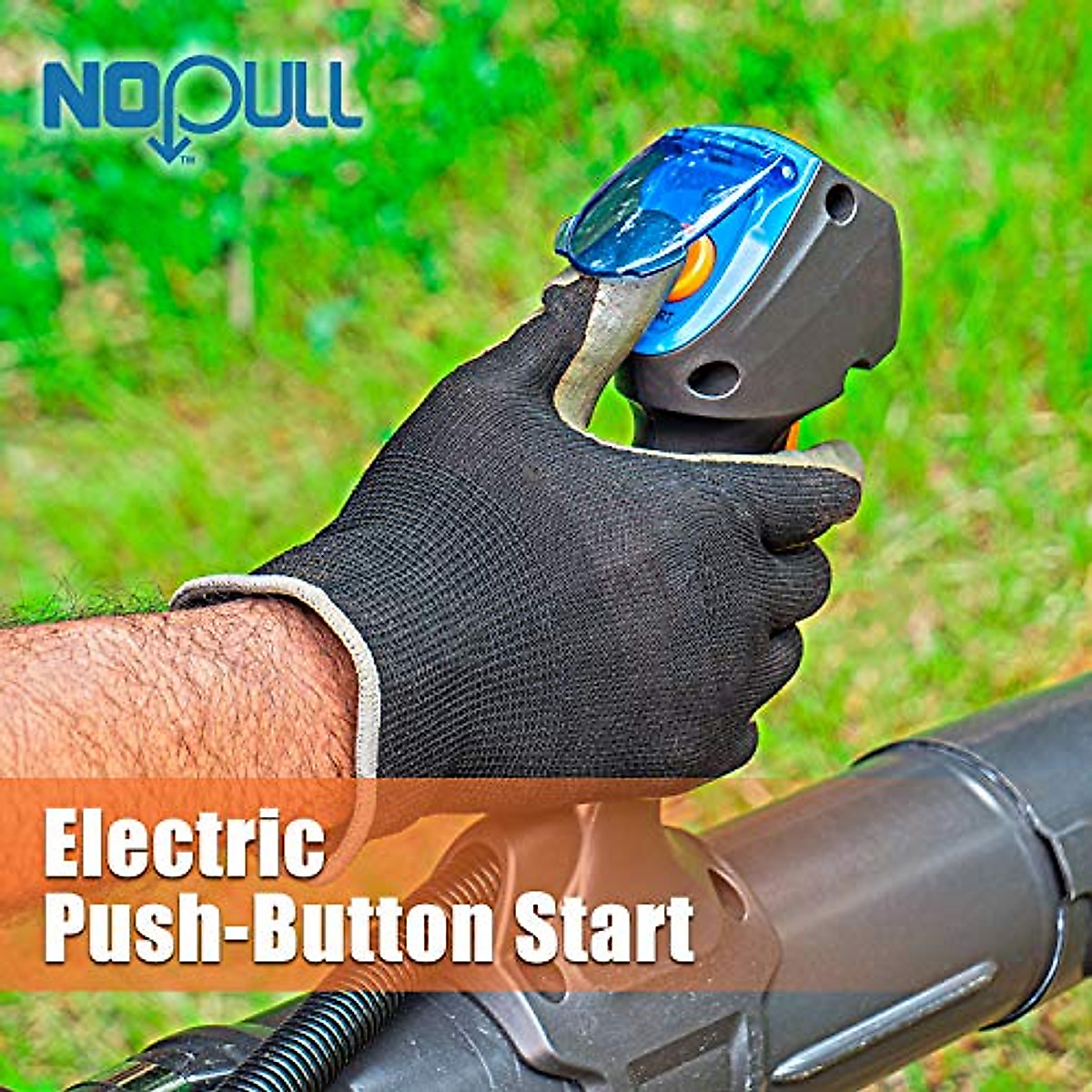 LawnMaster NPTBL31AB No-Pull Backpack Leaf Blower, Gas-Powered with Electric Start, 31cc 2-Cycle Engine, 470CFM, 175MPH