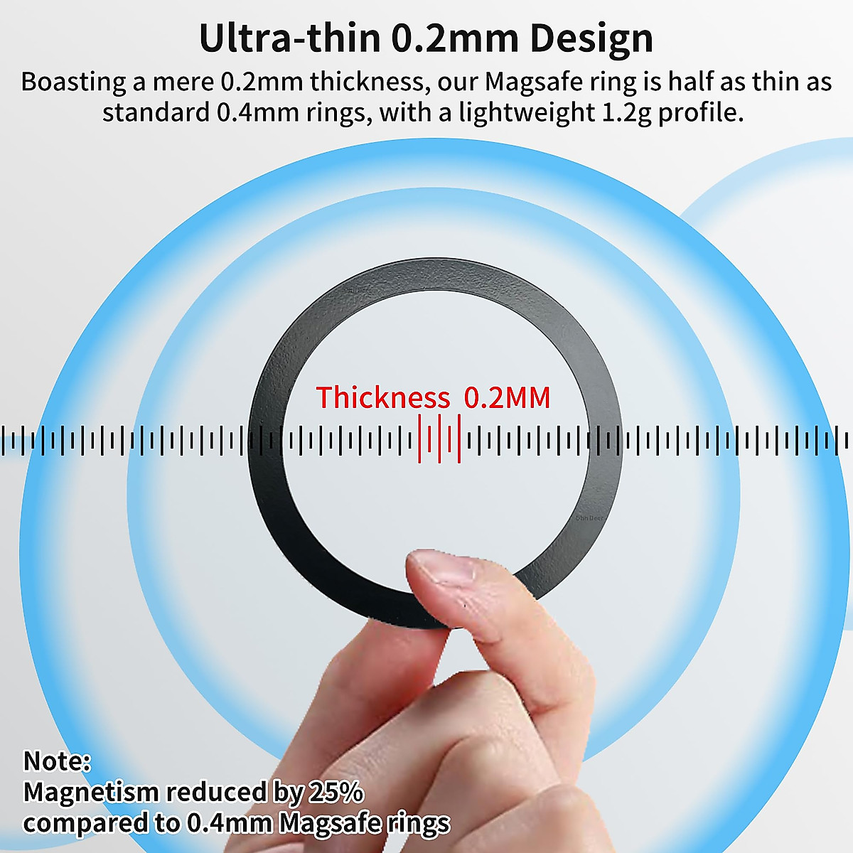 Aothey Universal Metal Rings Sticker Compatible with Magsafe Ultra-Thin(0.2mm) - 6 PCS