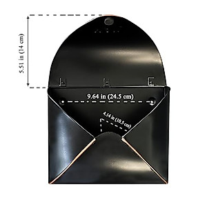NACH Black Mailbox Wall Mount, 12.5 x 5 x 10 inch Wall Mount Mailboxes for Outside, Waterproof Mailboxes for Outside - Envelope Mailbox