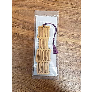 Wood Bookmark - Just One More Page - Laser Engraved - Made in The USA - Wooden Book Mark with Maroon Tassel