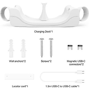 RGEEK Wall Charging Dock for Quest 2, Quest 2 Accessories Charging Station with LED Indicator, High Speed, Fast Charging Dock with Display Stand for Quest 2