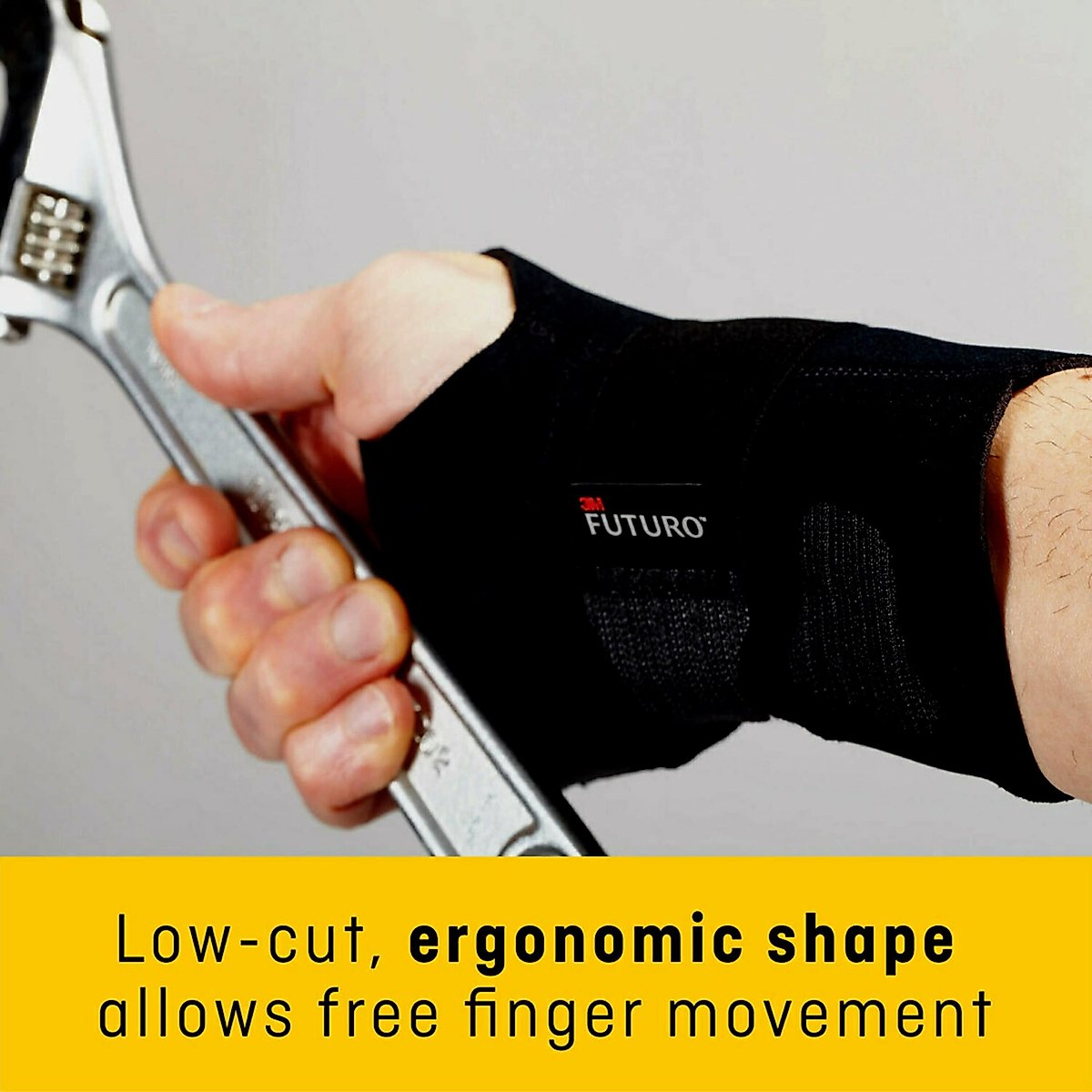FUTURO Compression Stabilizing Wrist Brace, Right Hand, Small/Medium Size, Provides Support to Injured Wrists, Easy-to-Use Design, Three Straps Provide a Customizable Fit (48400ENR)