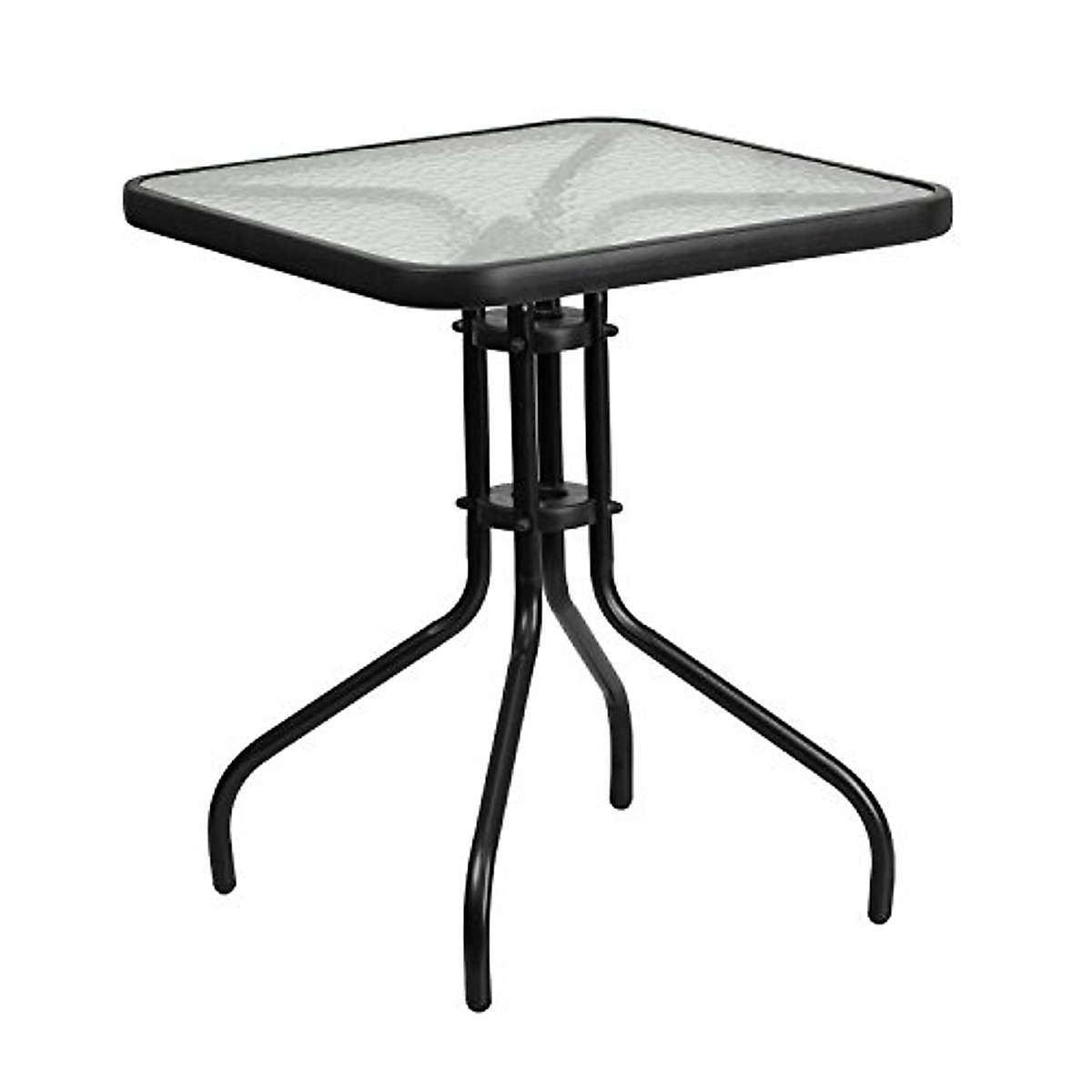 Flash Furniture 23.5'' Square Tempered Glass Metal Table