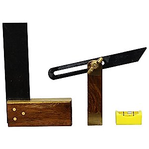ToolUSA Mini Carpenter's Tool Set | Includes 4-1/2" Bevel, 1" Level & 4" Carpenter Square | Perfect for Miniature & Detailed Tasks | Lightweight & Precision-Crafted