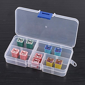 Glarks 10Pcs Automotive Low Profile Box Shaped Mini Fuse 20A 30A 40A 50A 60A Fuse Assortment Kit for Ford, Chevy/GM, Nissan, and Toyota Pickup Trucks, Cars and SUVs