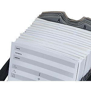Durable Telindex Desk Address Card File, Holds 500 2.88 X 4.13 Cards, 5.13 X 9.31 X 3.56, Plastic, Graphite/black