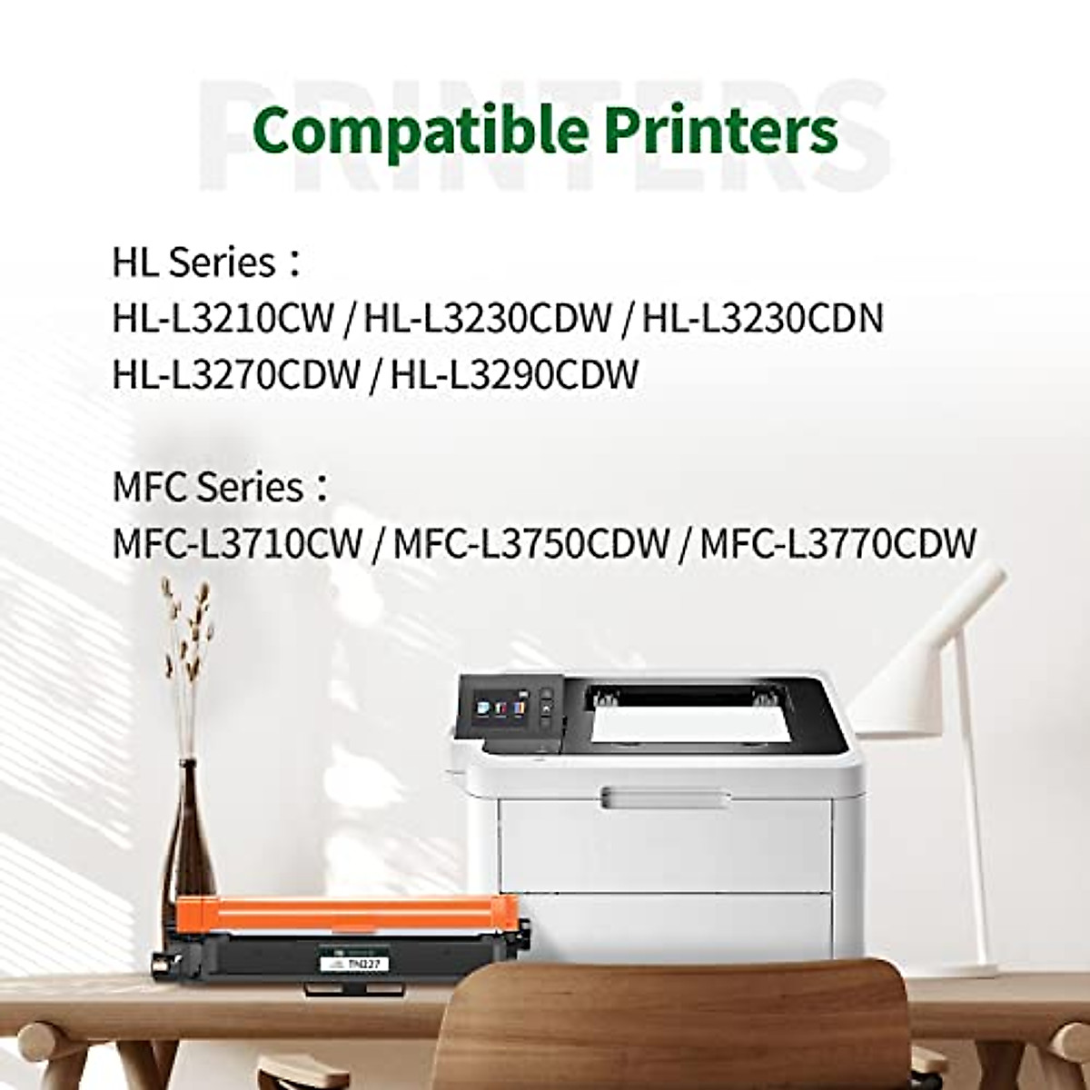 JINTUM Compatible TN227 Toner Cartridge Replacement for Brother TN227 TN227BK TN223 TN-227 TN-223 for MFC-L3710CW MFC-L3770CDW HL-L3210CW HL-L3290CDW HL-L3270CDW MFC-L3750CDW HL-L3230CDW (2 Black)
