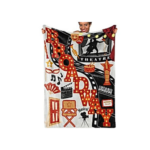 Broadway Musical Gifts for Musicians, Theater Gifts for Actors on World Theatre Day, Broadway Musical Blanket, Gifts for Drama Lovers, Actress, Theater Lovers, Flannel Throw Blanket - 50"x 65"