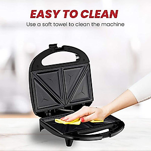 Lumme Sandwich Maker, Sandwich Toaster, Panini Press, Quesadilla Maker, Grilled Cheese, French Toast Press, Pizza Pockets Press, Indicator light, Omelet, White (White)