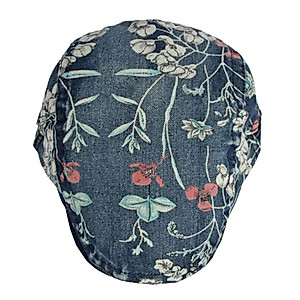 Qianuer Denim Newsboy Hats for Men Women Adjustable Ivy Flat Cap Gatsby Cabbie Driving Hat