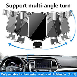 musttrue LUNQIN Car Phone Holder for 2014-2019 Toyota Highlander [Big Phones with Case Friendly] Auto Accessories Navigation Bracket Interior Decoration Mobile Cell Mirror Phone Mount
