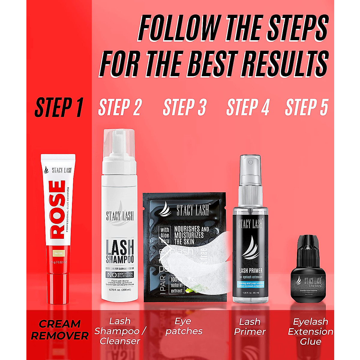 Lash Remover for Lash Extensions by Stacy Lash (0.52oz / 15g) / Rose Eye Lash Glue Remover/Fast Adhesive Dissolution time - 60 sec/Professional Eyelash Extension Supplies/Salon Lash Removal