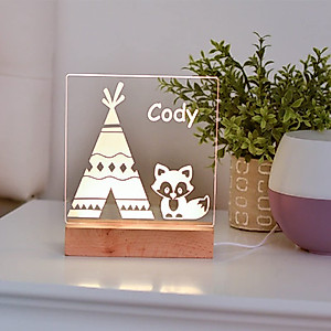 chopie Woodland Baby Fox, Personalized Night Light, Best Gift for Kids, Kids Bedroom Night Light, Child Night Light, Creative Kids Bedroom Bedside Lamp Decoration Best Gifts for Boys & Girls