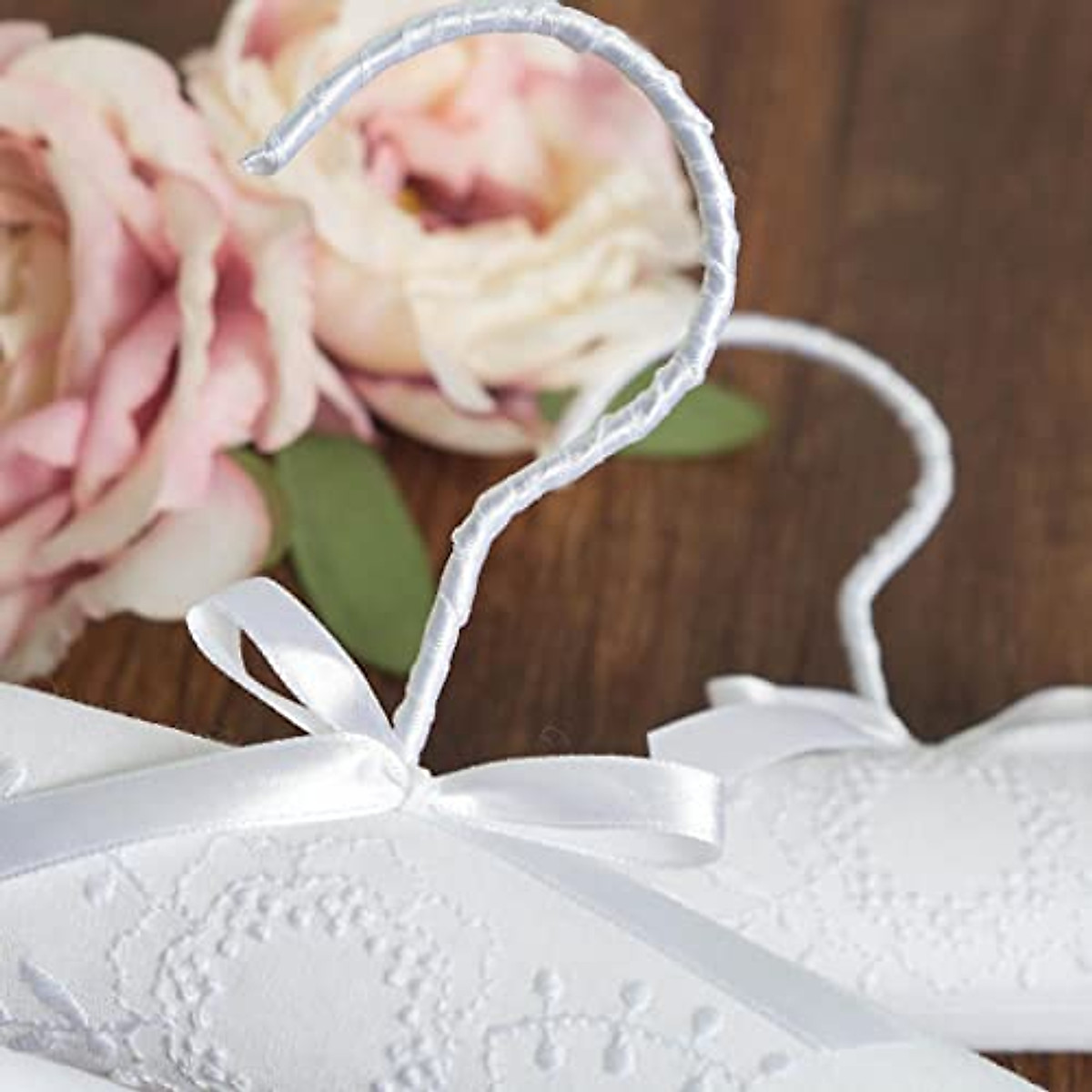 Colcolo Flower Padded Hanger Shirt Blouse Shoulder Shaper Hook Hanger - White, as described