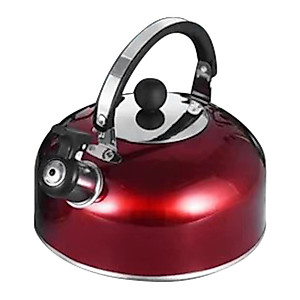 Large Whistling Tea Kettle, 3L Stainless Steel Stovetop Teapot, Portable Whistling Stovetop Tea Kettle with Ergonomic Handle, Stovetop Whistling Kettle Teapot, for Home Kitchen