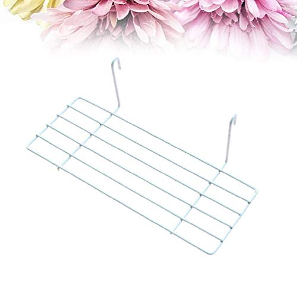 VOSAREA Hanging Straight Shelf for Wire Wall Grid Panel Display Rack Home Room Decor 25x10cm (White)