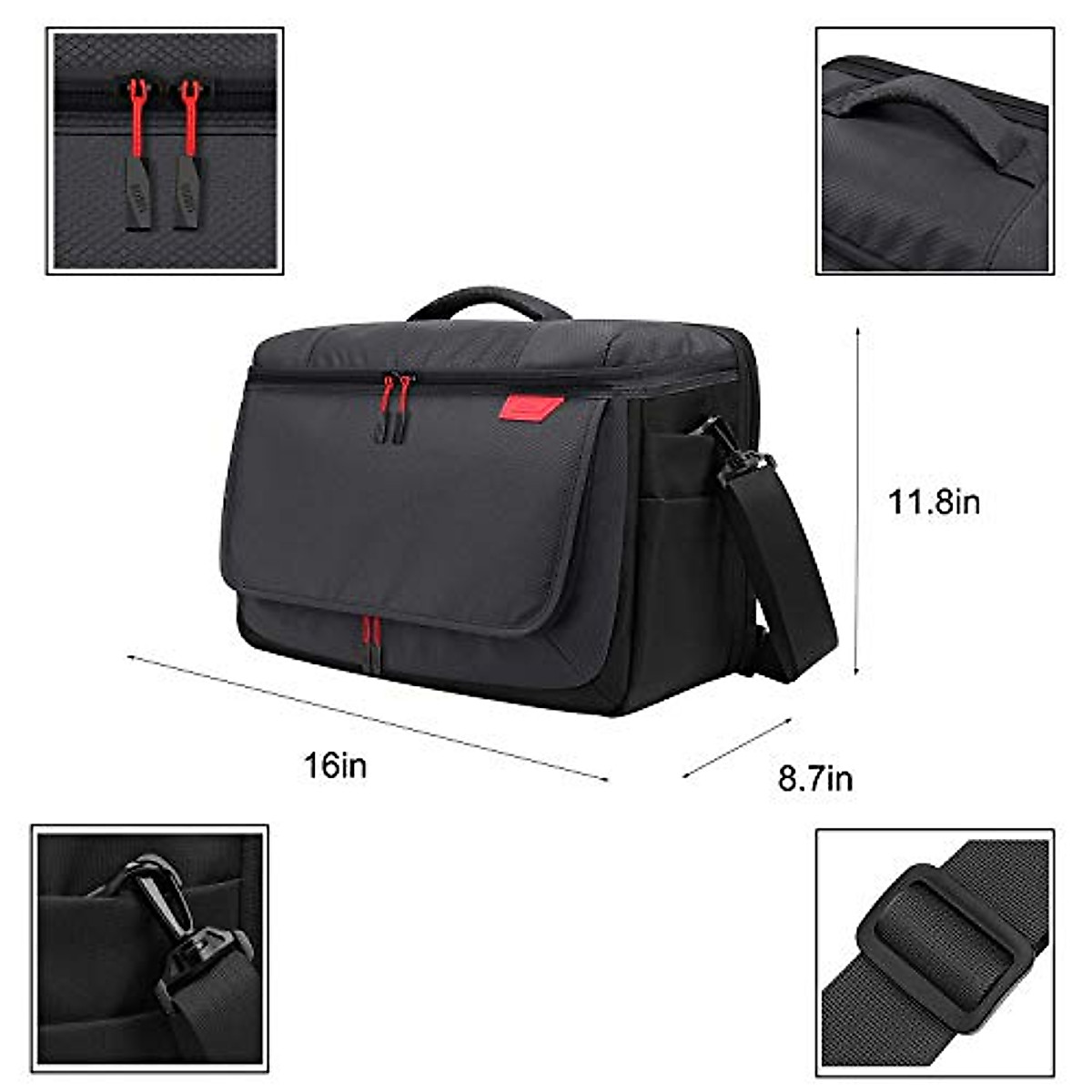 BUBM Console Carrying Case for PS5, PlayStation 5 Protective Shoulder Bag Handbag, Travel Carry Bag Storage for Controllers, Monitor, Headsets, Gaming discs, Charger, & Accessories (Black)