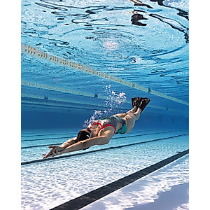 Arena Unisex Adult Powerfin Pro II Swim Training Fins Men and Women Silicone Short Blade Flippers Left/Right Customized, Blue, Size 9.5-10.5