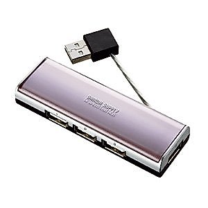 Sanwa Supply USB-HUB236P USB 2.0 Hub, Pink