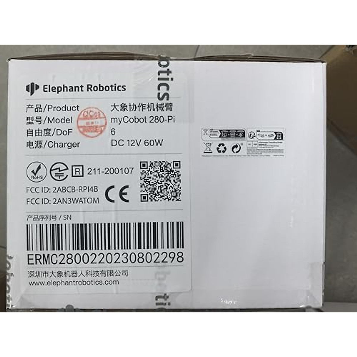 ELEPHANT ROBOTICS Robotic Arm myCobot 280 Raspberry Pi 4B - Open Source 6DOF Collaborative Robots - Desktop Education Robot Arm - Python Programming & ROS Supporting