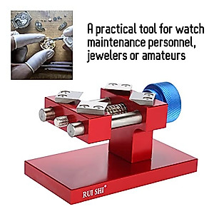 AYNEFY Watch Bezel Opener Red Silver Watch Bezel Removal Tool Workbench Back Case Opener Tool for Watch Maintenance(Red)