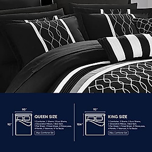 Chic Home Dinah 24 Piece Bed in a Bag Comforter Set, Queen, Grey