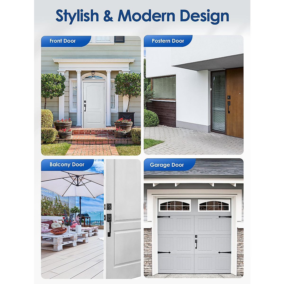 ELAMOR Front Door Handle with Deadbolt Set, Oil Rubbed Bronze, Adjustable Latch, Easy Installation, Durable Zinc Alloy, Modern Style