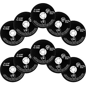 M-jump 10 PCS CUT OFF WHEELS 3" x 1/16" x 3/8" - For Cutting All Steel and Ferrous Metals.10-Pack