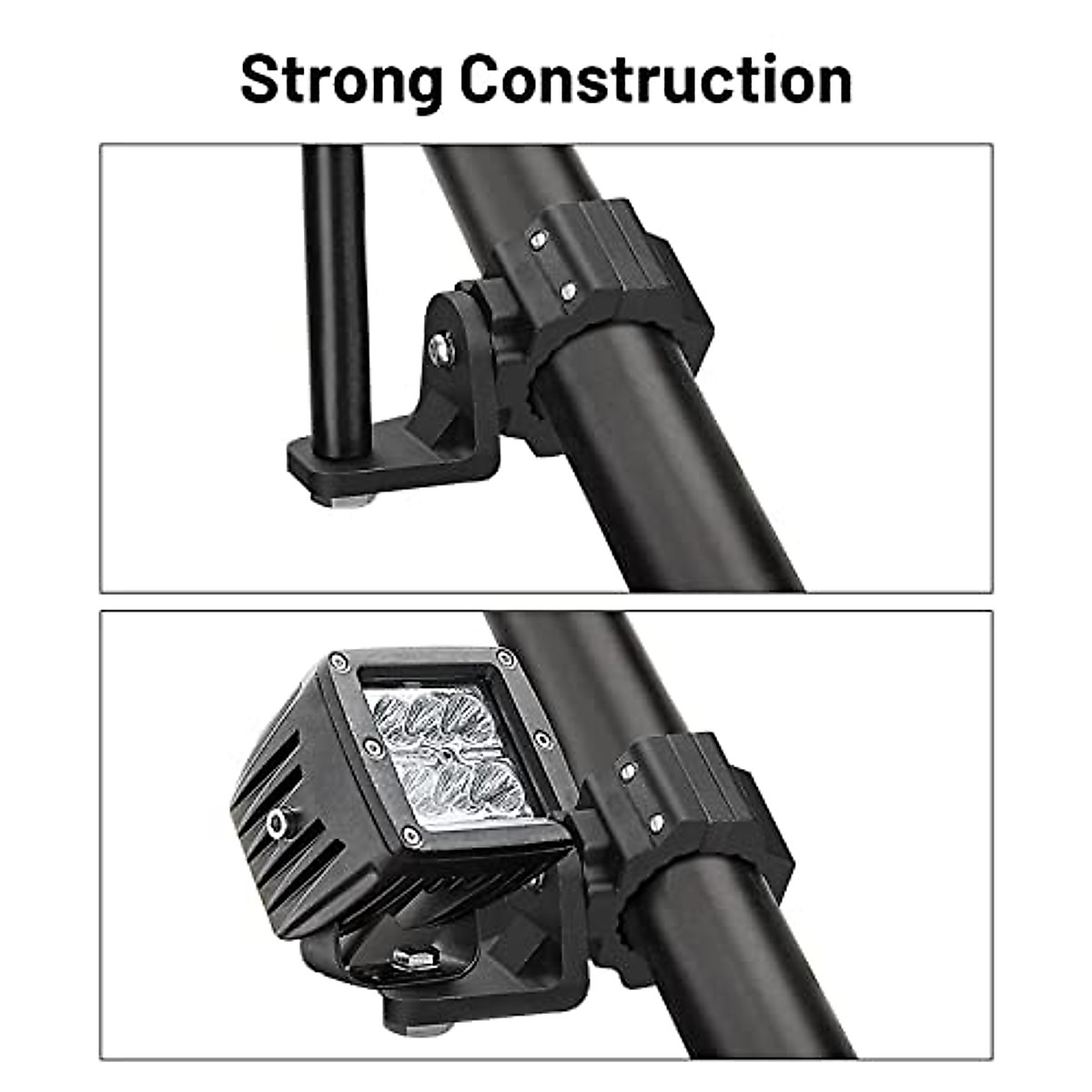 2pcs Adjustable UTV Flag Mount Whip Light Mount Antenna Bracket for 1.75 to 2 inch Compatible with Polaris RZR 900 1000 XP Pro Turbo Can Am Maverick X3 Commander 2017-2023 Black…