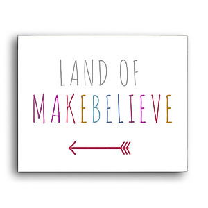 Land of Makebelieve 14x11 Wall Art Print for Boys, Girls or Baby's Room, Nursery Decor, Perfect for a Playroom or Classroom, Gender Neutrall
