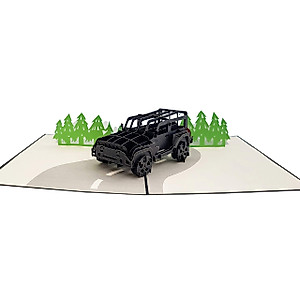 iGifts And Cards Adventure Awaits Jeep 3D Pop Up Greeting Card - Happy Birthday, Congratulations, Fathers Day Gift, Retirement, Exciting, Cool Journey, Cheerful, Fun, Mountain, New Journey