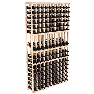 Wine Racks America InstaCellar Display Row Cellar Kit Wine Rack - Durable and Expandable Wine Storage System, Pine Unstained - Holds 150 Bottles