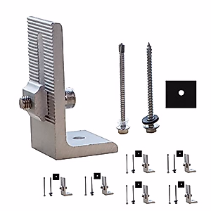 CMYYANGLIN Solar Panel Mounting Bracket Roof Mount L Foot for Sloped Pitched Tin Roof Mounting Pack of 6