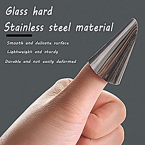 Buddeez 9-piece vegetable cutter finger protector, stainless steel finger protector, knife finger protector, thumb protector, kitchen gadget, easy to cut food and avoid injury when cutting vegetables.