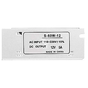 Jeanoko 5A 12V Regulated Switch Voltage Converter Universal AC/DC Output Current Range0~5A Regulated Switch Power Supply for LED