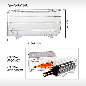 Crystalia Wine Storage Rack for Refrigerator, Plastic Water Bottle Organizer for Fridge, Vertical Stackable Beverage Stand for Soda, Beer and Vine, Clear Plastic Countertop Cabinet Bottle Holder
