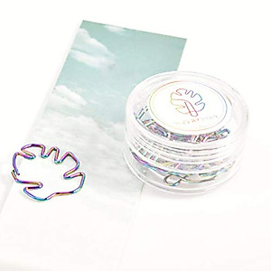 NUOBESTY Colorful Paperclips Monstera Shape Paper Clips Bookmark Clips for Office School Company for Students Adults 8pcs