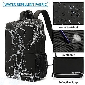 TOTEXISAP Slim Laptop Backpack ，15.6 Inch Laptop Backpack for Women Men ，Waterproof Backpacks with USB Charging Port, Travel Bags Casual Daypacks for School, College, Business（Black）