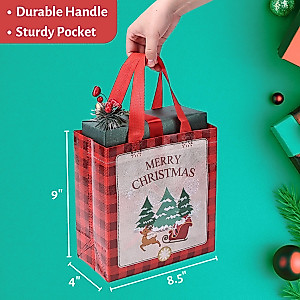 Mr. Pen- Reusable Christmas Gift Bags, 12 Pcs, Xmas Gift Bags Christmas Tote Bags with Handles, Reusable Christmas Bags for Gifts, Holiday Gift Bags, Christmas Reusable Bags, Christmas Totes