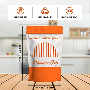 MoiMoi Cooking Pouch Pack of 100 - Perfect for Moi Moi, Ekuru, Agidi, Eko, Ogi, & More - Cut Cooking Time by 80% - BPA-Free, Reusable Bags