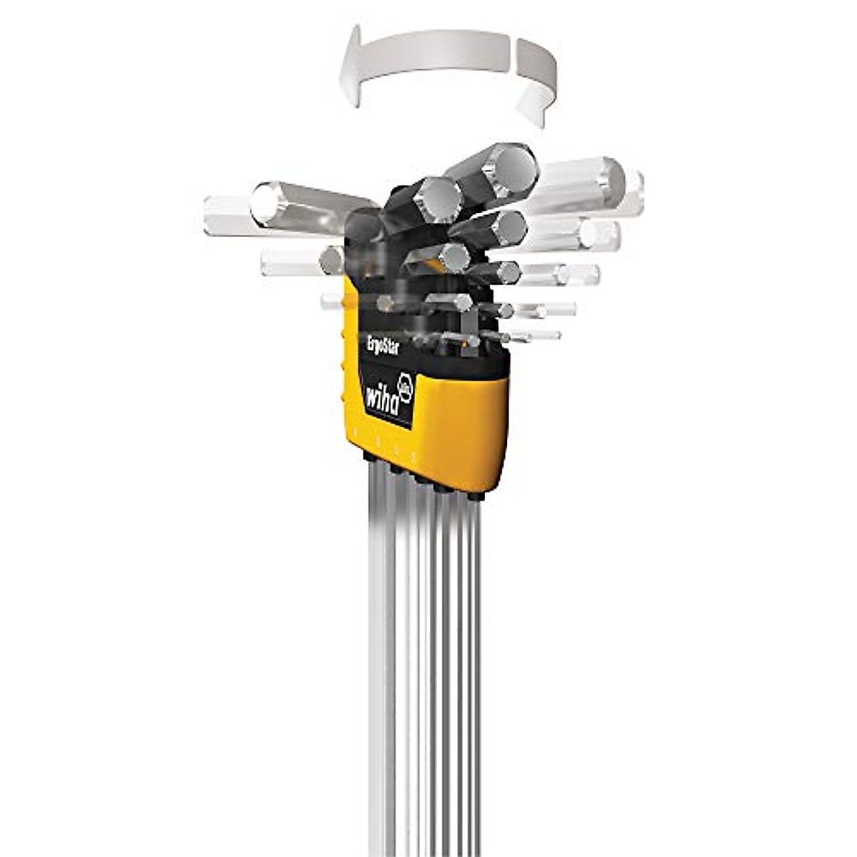 WIHA 66982 ErgoStar Ball End Hex L-Key, Inch and Metric, 22-Piece