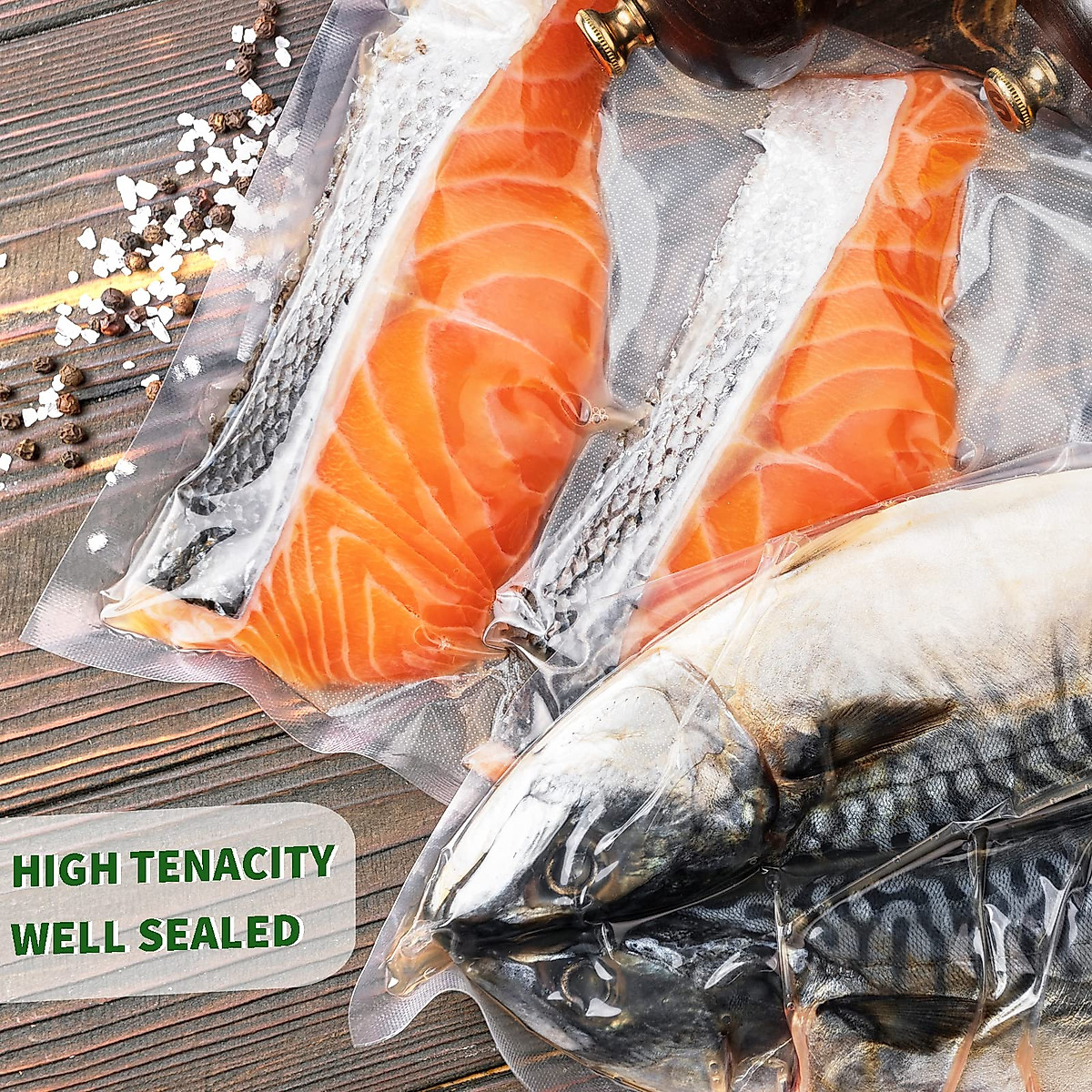 Happy Seal Vacuum Sealer Bags 8x50 Rolls 4 Pack for Food Saver, Seal a Meal, BPA Free, Commercial Grade, Great for Vac Storage, Meal Prep or Sous Vide