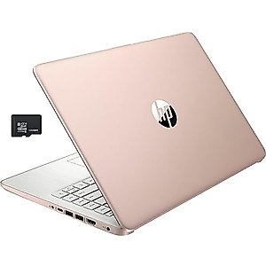 HP 14 Laptop for College Students, School, 14 Inch HD Display, Intel Celeron N4120, 8GB RAM, 192GB Storage (64GB eMMC + 128GB SD Card), Windows 11, 1 Year Office 365, Webcam, Rose Gold, PCM
