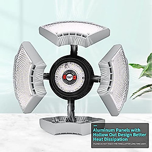 Westontech LED Garage Light, 140W 18500LM Super Bright Deformable Garage Ceiling Light, 6500K CRI80+ Luminabulb, Fixture for Garage Warehouse Shop Basement (White)